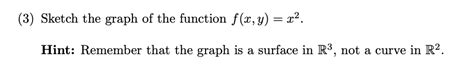 Solved 3 ﻿sketch The Graph Of The Function Fxyx2hint