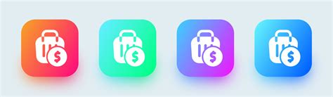 Checkout Solid Icon In Square Gradient Colors Purchase Signs Vector