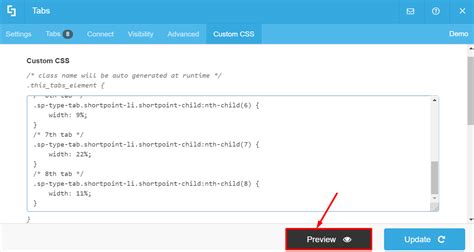 How To Modify The Width For Shortpoint Tabs Design Element Shortpoint Support