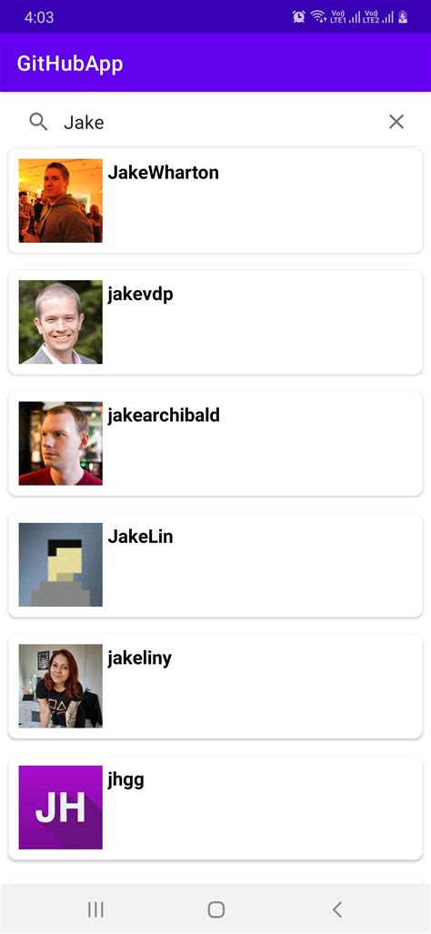 Github Iselvajigithubapp Github User Search And View User Details