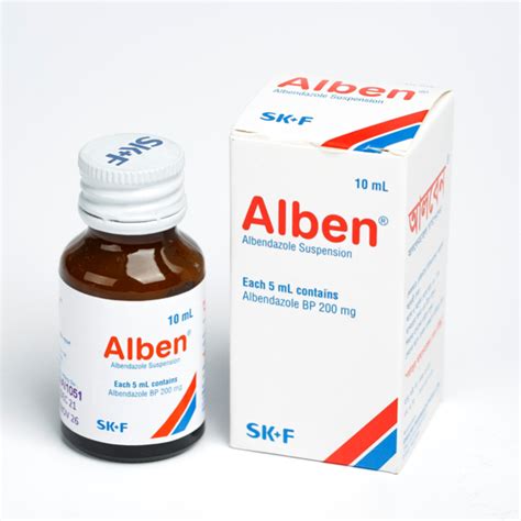 আলবেন ২০০ মি.গ্রা./৫ মি.লি. সাসপেনশন | Alben | 200 mg/5 ml | Suspension ...