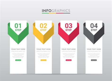 Инфо графический шаблон для бизнеса с 4 ступенчатым дизайном Премиум векторы