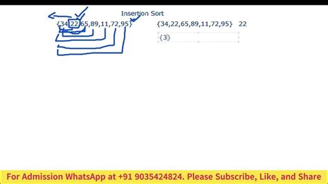 Insertion Sort Using C Youtube