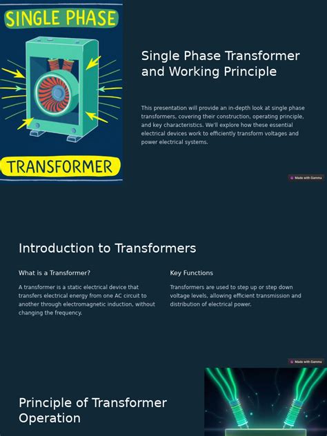 Single Phase Transformer And Working Principle Pdf Transformer
