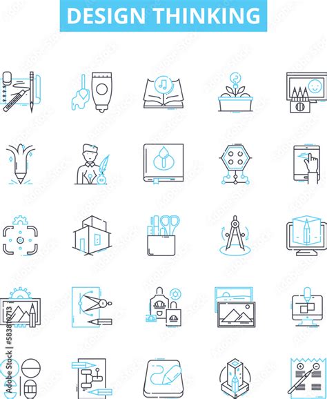 Design Thinking Vector Line Icons Set Design Thinking Ideation Creativity Innovation User