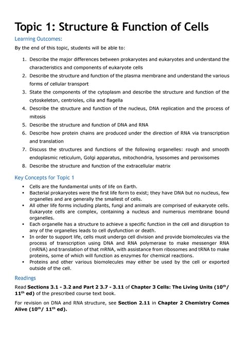 Topic Structure Function Of Cells Topic Structure Function Of Cells Learning