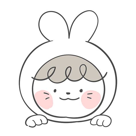 유토이미지 토끼 의상을 입은 캐릭터 얼굴