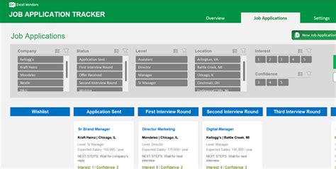 Job Application Tracker Excel Template Excel Wonders