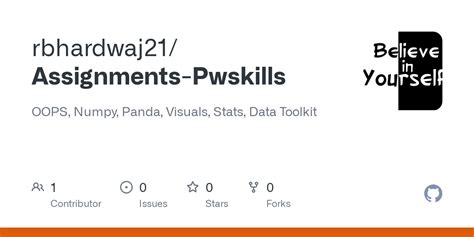 github rbhardwaj21 assignments pwskills oops numpy panda visuals