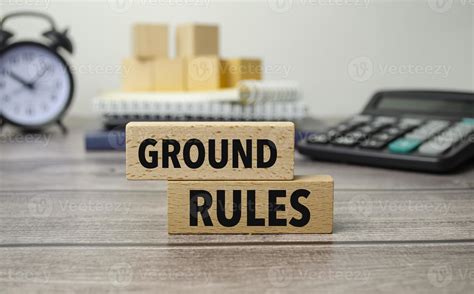 Ground Rules Is Shown On A Conceptual Photo Using Wooden Blocks