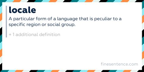 Locale Definition Meaning And Examples In English