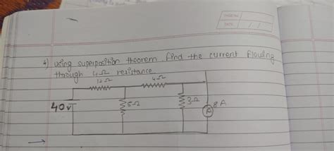 4 Using Superposition Theorem Find The Current Flowing Through Frac4 Omega12 Omega Resistance
