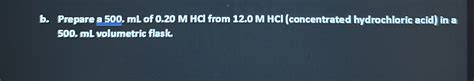 Solved B Prepare A ML Of MHCl From MHCl Chegg