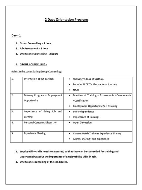 2 Days Orientation Program Pdf Cognitive Science Cognition