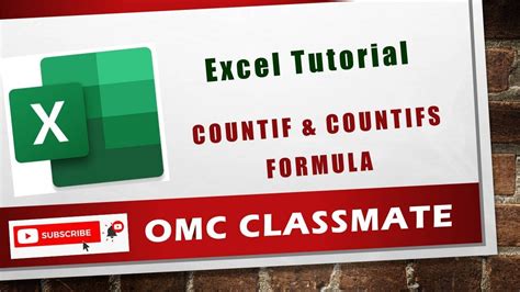 Countif And Countifs Formula In Excel Exceltutorial Excel Interview