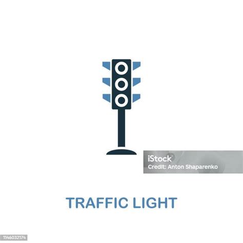 두 가지 색상의 신호등 아이콘 도시 요소 아이콘 컬렉션에서 창조적 인 디자인 웹 및 모바일 디자인에 대 한 컬러 신호등 아이콘 개념에 대한 스톡 벡터 아트 및 기타 이미지