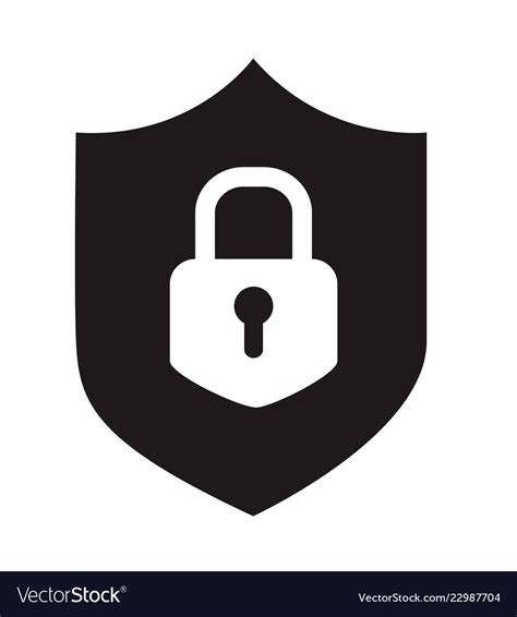 Black Simple Flat Icon Of Internet Web Security Vector Image