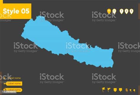 네팔 회색 배경에 고립된지도 개요 지도 벡터 일러스트레이션 0명에 대한 스톡 벡터 아트 및 기타 이미지 0명 개념 과학 Istock