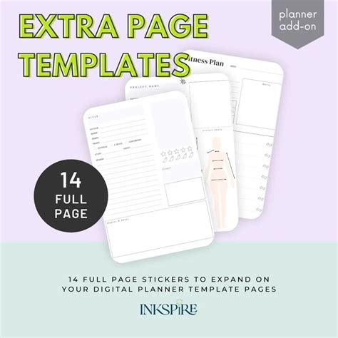 Digital Planner Extra Full Page Templates Inkspire