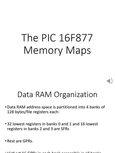 Lecture 2 The Pic16f877 Memory Map And Assembly Programming Pdf