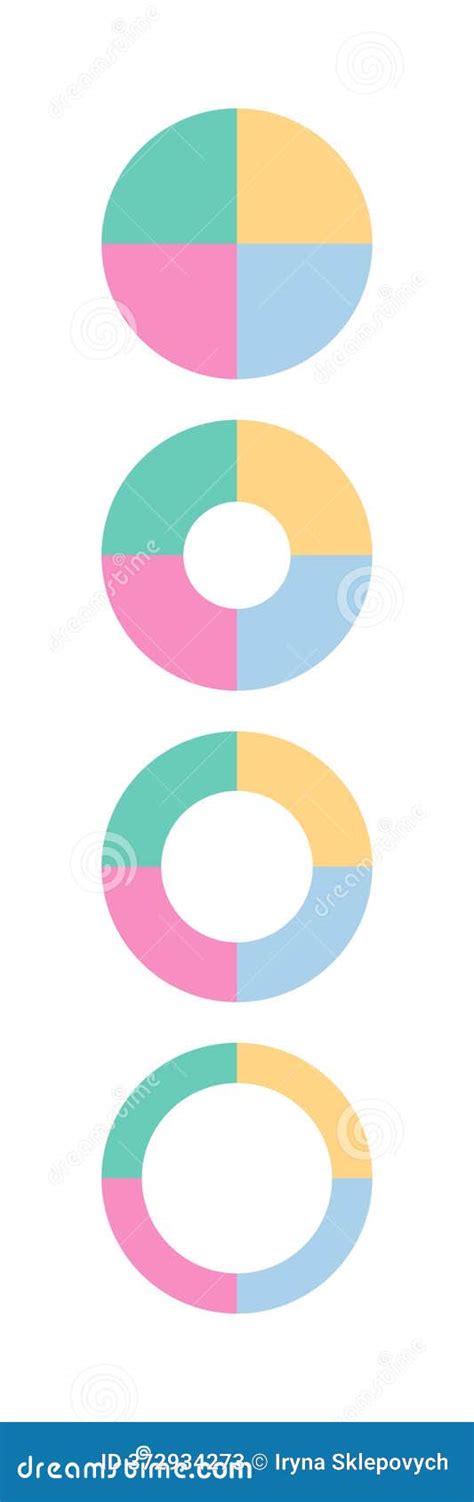 Piechart With Segments And Slices In Shades Of Gray Colors Circular