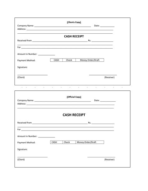 Printable Receipt Sample Printable Learning Sheets