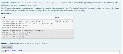 Solved Write A Static Method Named Removepositiveandevens
