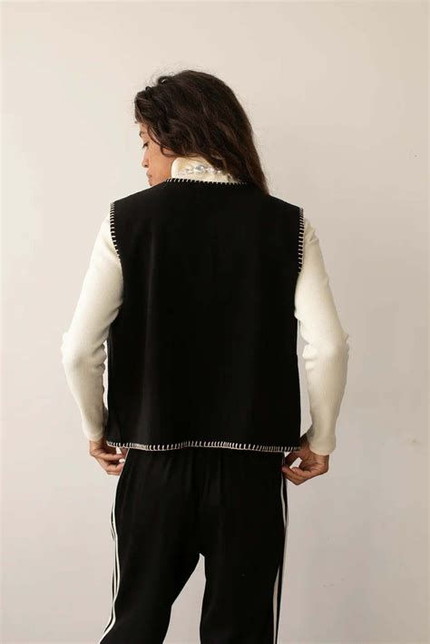 Donni Polar Fleece Stitch Vest Jet On Garmentory Fashion Hacks
