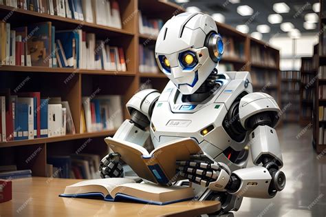 Premium Ai Image A Reading Robot
