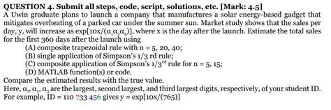 Solved Question 4 Submit All Steps Code Script