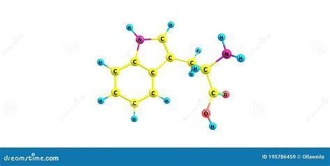 Tryptophan Molecular Structure Isolated On White Stock Illustration Illustration Of Anxiolytic