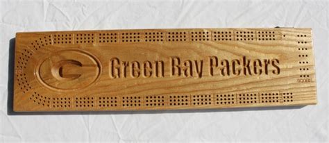 Green Bay Packer Cribbage Board Made From Black Ash Etsy