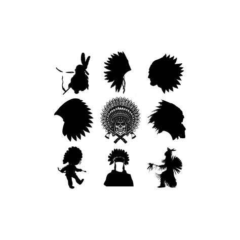 Indian Apache Illustration Set Silhouette Design 17045170 Vector Art At Vecteezy