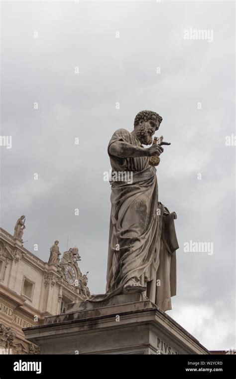 Italy Vatican City April 18 2017 The View Of Monumental Statue Of