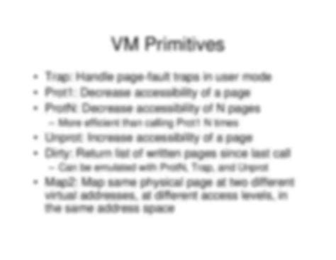 Computer Science Lecture Virtual Memory Primitives For User Programs