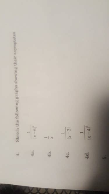 Solved Sketch The Following Graphs Showing Their Asymptotes
