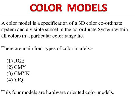 Ppt Color Models In Computer Graphics Powerpoint Presentation Free Download Id 3436827