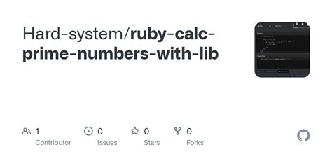 Github Hard System Ruby Calc Prime Numbers With Lib