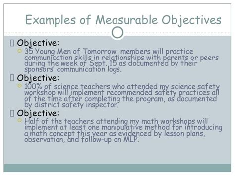 Writing Measurable Objectives