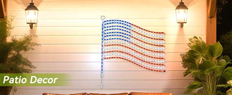 Beatineon Led American Flag Lights For Wall Pole Light Up