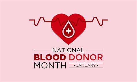 전국 헌혈자의 달은 매년 1 월에 관찰됩니다 배너 인사말 카드 배경이 있는 포스터에 대 한 벡터 템플릿입니다 1월에 대한 스톡 벡터 아트 및 기타 이미지 Istock
