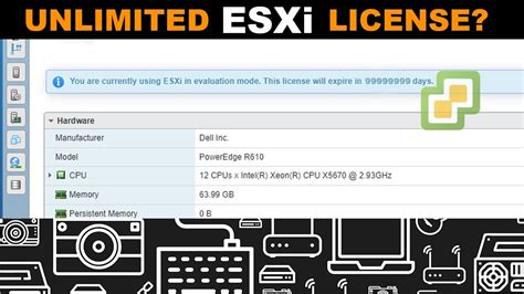 How To Make Your Esxi Evaluation License Unlimited Vmware Esxi 67 Youtube