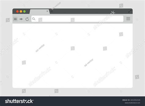 Blank Browser Window Simple Web Browser Stock Vector Royalty Free