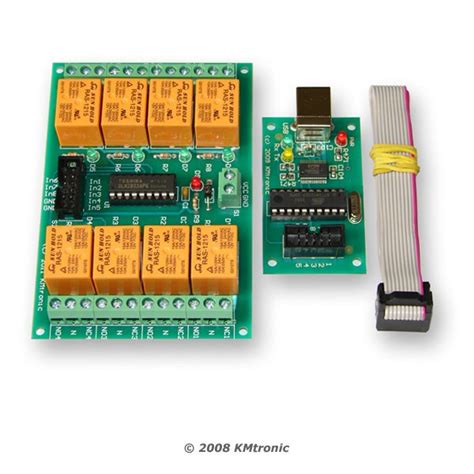 USB Eight Channel Relay Board RS Serial Controlled PCB