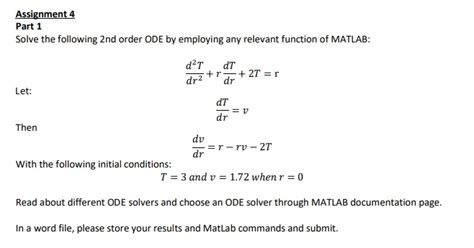 Solved Solve The Following Nd Order ODE By Employing Any Chegg