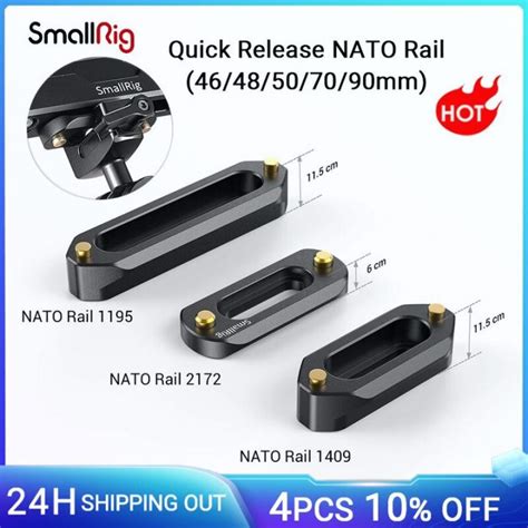 Smallrig Mini Nato Rail Camera Anti Off Quick Release Nato Rail Thickness 6mm Length 48mm For