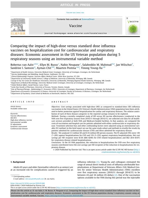 Pdf Comparing The Impact Of High Dose Versus Standard Dose Influenza