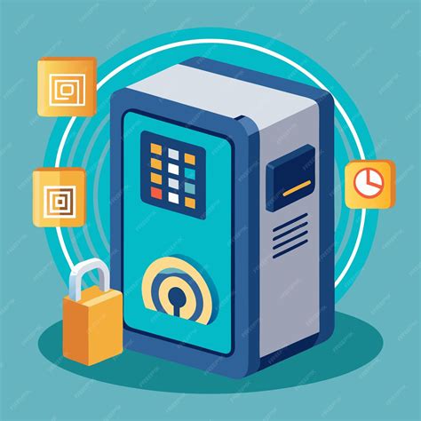 Illustration Of A Smart Lockbox With Biometric Access The Lockbox Has A Durable Modern Design