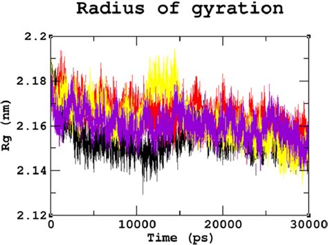 Radius Of Gyration Rg Graph For The Ns Mds Of Native And Mutant
