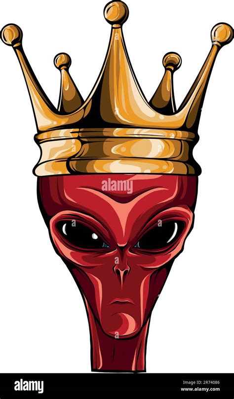 Alien Head Vector Illustration Design Of Extraterrestrial Humanoid